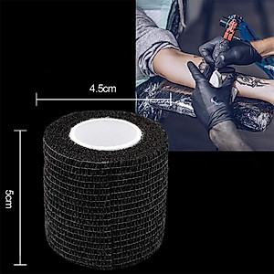 Tattoo Grip Tape Wrap Cover - Autdor 6Pcs 2" x 5 Yards Tattoo Machine Tape Cohesive Elastic Bandage Rolls Self-Adherent Tape for Grip Tube Accessories Sports Tape