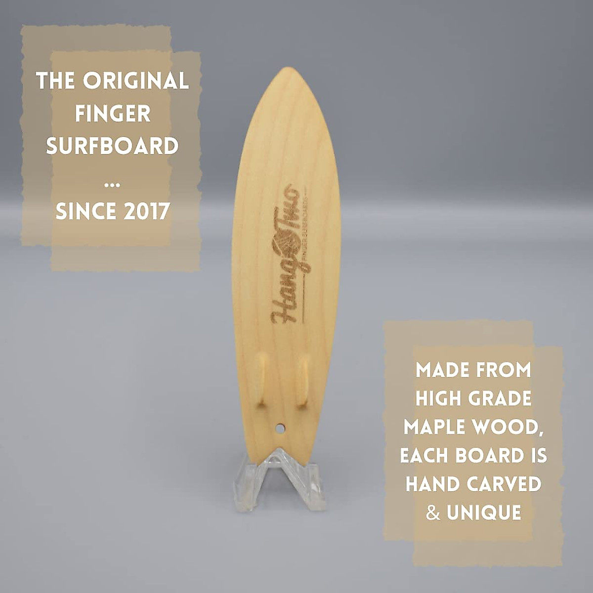 Hang Two Finger Surfboards Hang Two Surfers Wood Finger Surfboard Kit (Driftwood)