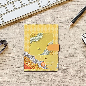 DEPILA 3 pcs Leather Small Stationery Stamping Writers Button Notepads Notebook Natural Note Writing Hardcover Account Memo Multipurpose Notepad Office Journal Plan School Subject Travel Note pad ( Co