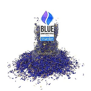 Pure Blue Cornflower Petals - 100% Natural Centaurea cyanus - Dried, Grown in Germany Herbal Cornflower Flowers for Cupcakes, Lattes, Tea Blends, Bath Products, Gifts, Crafts