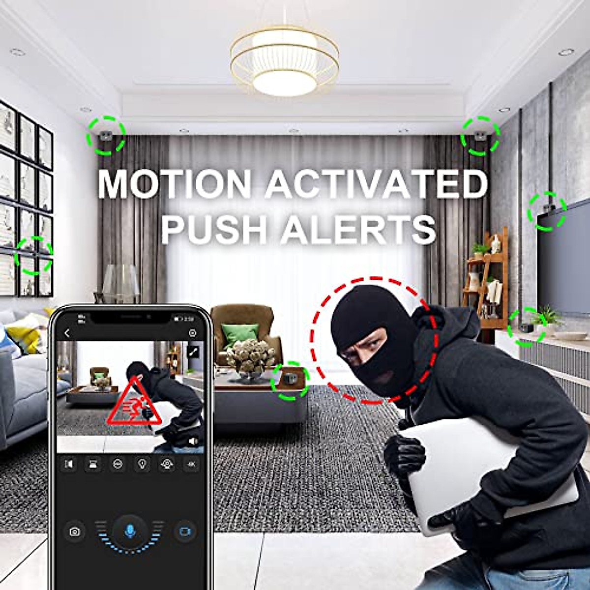 Mini Spy Double Lens Camera,1080P WiFi Hidden Cameras, Portable Small HD Nanny Cam with Motion Detection, Indoor Covert Security Camera for Home and Office -Intercom Function,Built-in Battery
