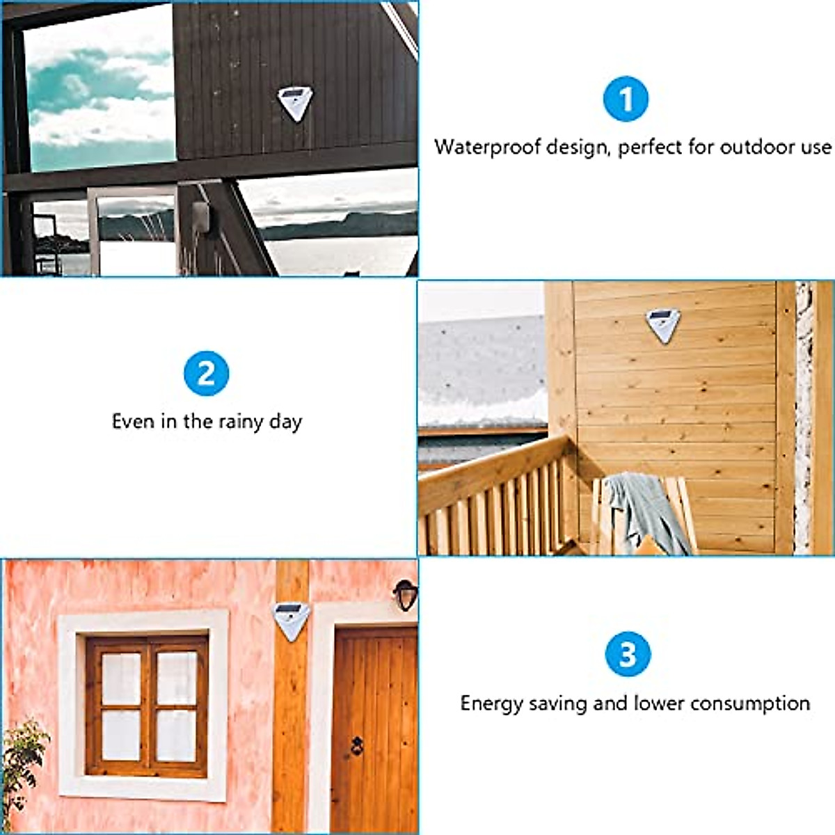 balacoo LED Solar Induction Light Human Body Inductive Wall Street Lamp Outdoor Security Landscape Lantern for Patio Stairs Garden Pathway Home Light