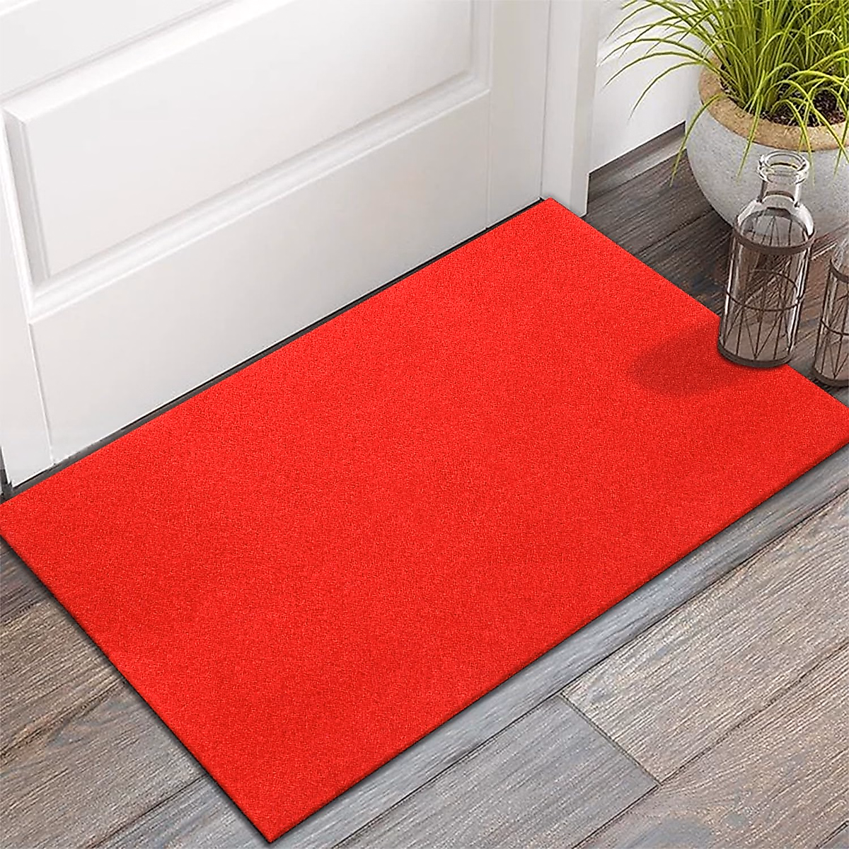 AAZZKANG Red Door Mat Set of 2 Non Slip Durable Multi-Purpose Outdoor Indoor Mat Large 36"x24" Ultra Absorb Mud Easy to Clean Entry Doormat for Inside,Outside,Patio,High Traffic Areas