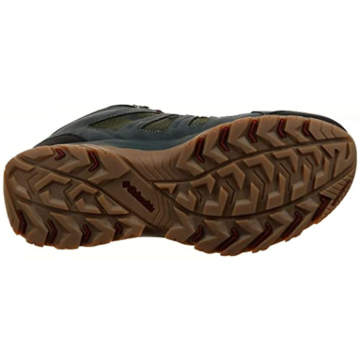 Columbia Men's Redmond III Mid Waterproof Hiking Shoe, Nori/Red Jasper, 13