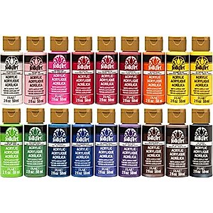 FolkArt Acrylic Paint Set (2-Ounce), PROMOFAI Colors I (18 Colors)