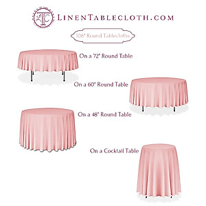 LinenTablecloth 108-Inch Round Satin Tablecloth Turquoise