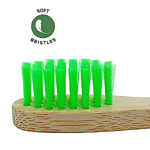 ECOPRO Kids Bamboo Toothbrushes 5 Pack Manual Toothbrush, Eco-Friendly Waterproof Wooden Handle Tooth Brushes Kit for Chidren