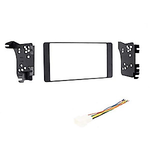 Car Stereo Dash Mount Kit and Wire Harness Combo to Install a Double Din Size Aftermarket Radio Made for 2015 2016 2017 Mitsubishi Outlander Sport - No Factory Premium System/No External Factory amp