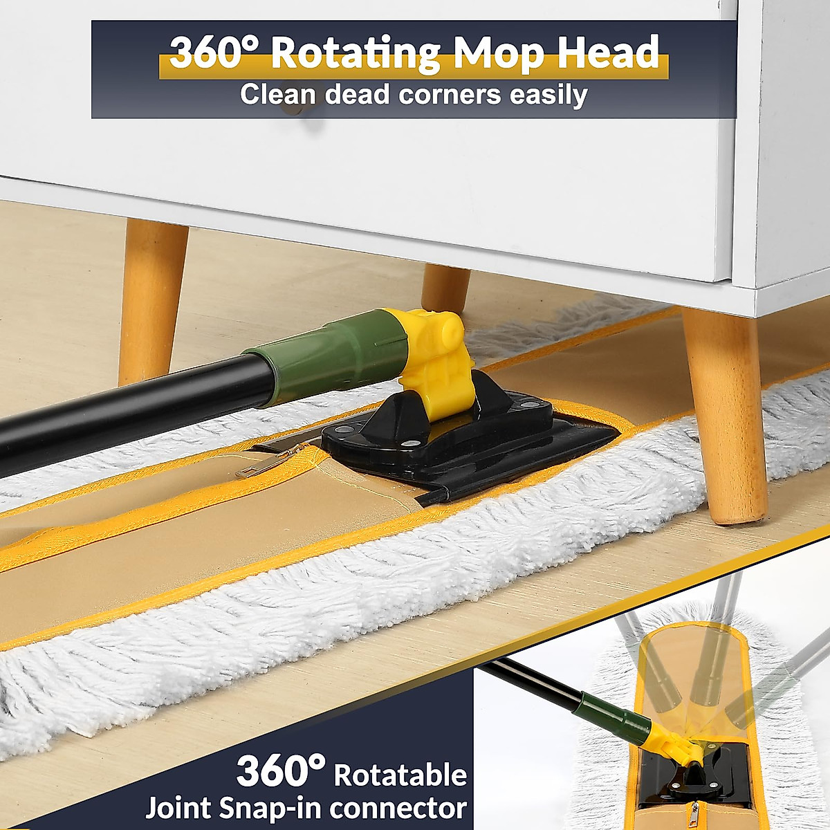 36" Commercial Dust Large Mops for Floor Cleaning, Heavy Duty Industrial Dry Wet Mop with Replacement Mop Head,Floor Dust Broom for Hardwood, Tiles, Marble Floors for Hotel Gym Household Cleaning