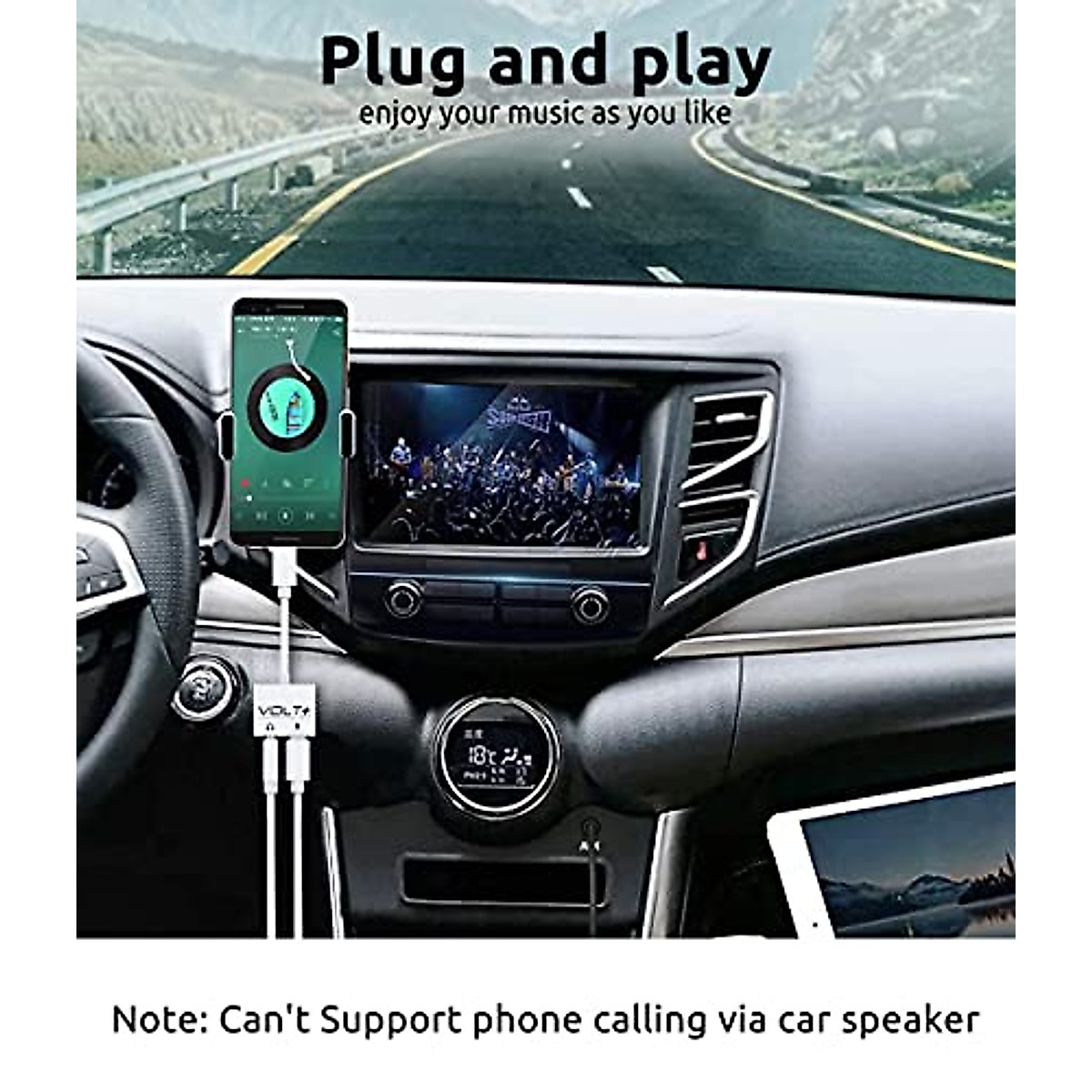 Volt Plus Tech USB C to 3.5mm Headphone Jack Audio Aux & C-Type Fast Charging Adapter for Samsung Galaxy S22/S21/S20/Ultra/Plus/Note 10/20 with C-Port