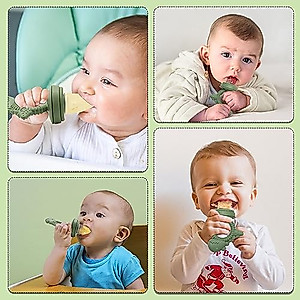 btrfe Silicone Breastmilk Popsicle Molds with Baby Fruit Feeder Combo, Baby Food Storage Freezer Tray & Mesh Feeder Pacifier for Teething 4 Month+