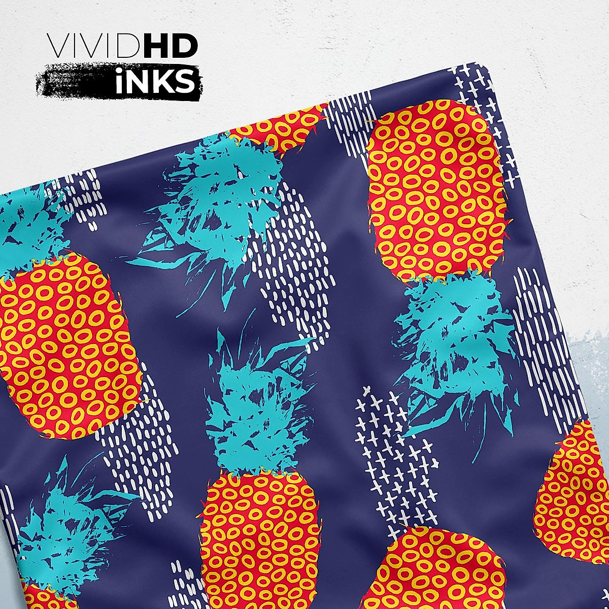 iiRov Summer Design Ink-Fuzed Decorative Throw Pillow - Retro Summer Pineapple v4