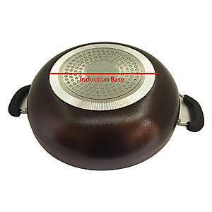Non-Stick Cookware Cooking with glass lid Multipurpose Use for Home Kitchen Non Stick Frying Wok Flat Bottom