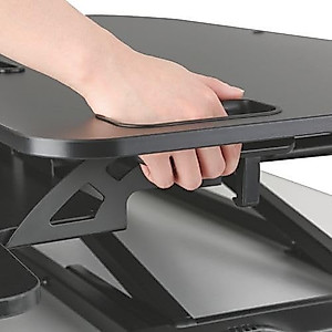 37" Dual Monitor Adjustable Height Desk Riser Tabletop Sit to Stand Workstation, Black