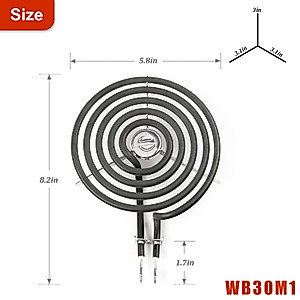 AMI PARTS WB30M2 and WB30M1 Replacement for Range Stove Top Surface Element Burner Kit for GE and Hotpoint, 4 Pack
