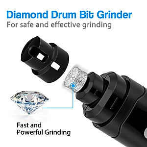 Casfuy Dog Nail Grinder Upgraded - Professional 2-Speed Electric Rechargeable Pet Nail Trimmer Painless Paws Grooming & Smoothing for Small Medium Large Dogs & Cats (Black)