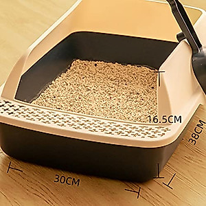 PETSOLA Open Scoop Litter Box, Semi-Enclosed, Detachable Riser with High-Sided Litter Box, Blue