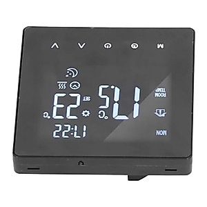 Digital Thermostat, AC90‑240V Programmable Thermostat NTC Temperature Sensor Energy Saving Versatile Double Temperature Display for Floor Heating (K2MRH3A)