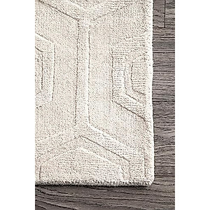 nuLOOM Ambrose Hand Woven Wool Area Rug, 8' 6" x 11' 6", Ivory