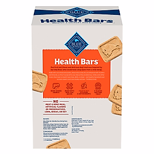 Blue Buffalo Health Bars Crunchy Dog Biscuits, Oven-Baked With Natural Ingredients, Bacon, Egg & Cheese, 3-lb Box