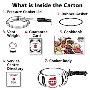 Hawkins HC35 Contura 3.5-Liter Pressure Cooker, Small, Aluminum