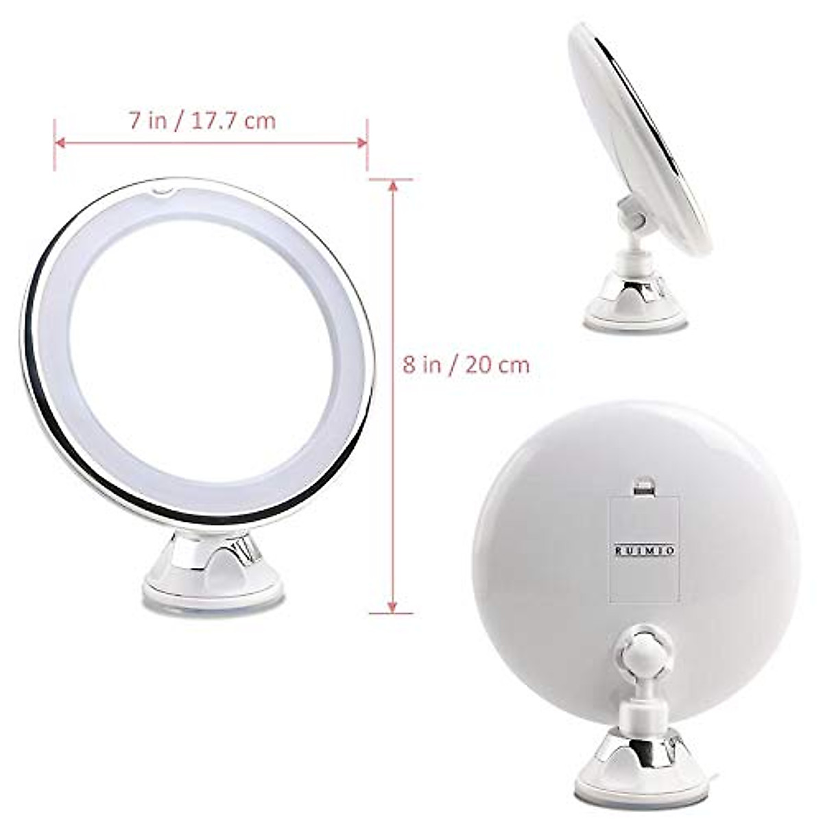 FQYYDD Illuminated Makeup Mirror Adjustable Magnifying Led Light Makeup Mirror With Strong Suction Cup
