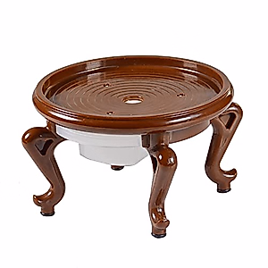 ARZARF Bonsai Pedestal Wooden Vase Base Plant Stand Plastic Flower Pot Base Plant Stand for Indoor Outdoor Display Stands for Home Decor 3.5 Inches High Vase Pedestal Stands (Size : CH)