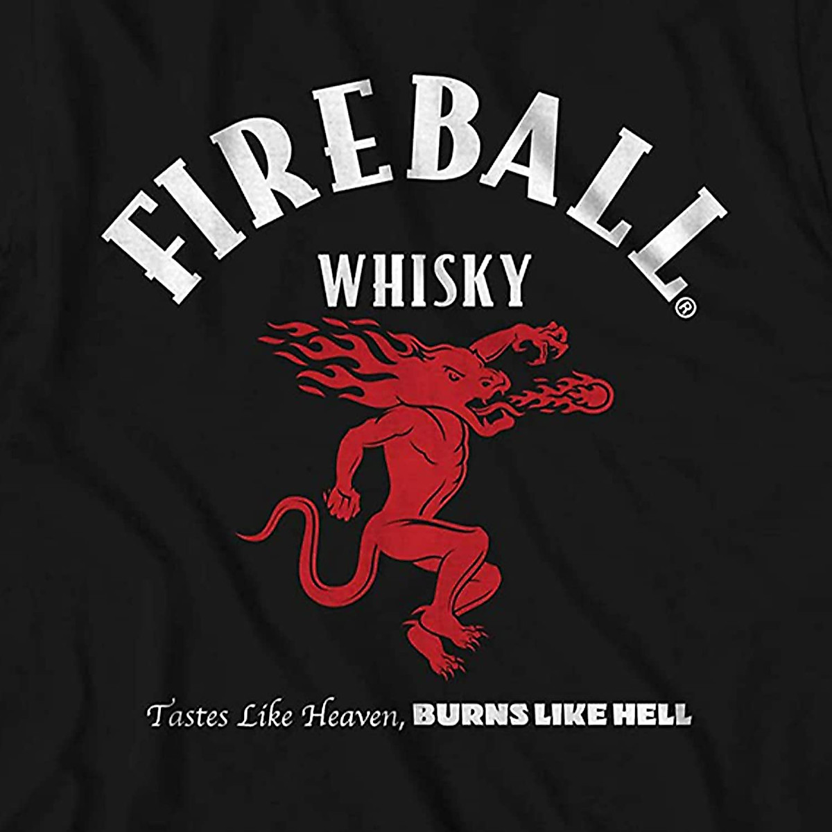 Fireball Mens Cinnamon Whisky Shirt Cinnamon Whisky Logo Shirt Graphic Shirt (Black, Medium)