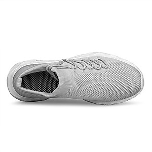 SILLENORTH Women's Walking Shoes Sock Sneakers Slip On Mesh Sport Running Shoes Casual Lightweight Shoes for Gym Work Jogging Light Grey Size 9
