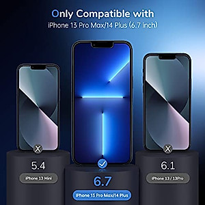 Syncwire Privacy Screen Protector for iPhone 14 Plus/13 Pro Max 6.7" [2-Pack], Anti Spy Tempered Glass Film with Auto Alignment Tool [9H Hardness, Shatterproof, Bubble Free, Sensitive Touch, Anti-Smudge]