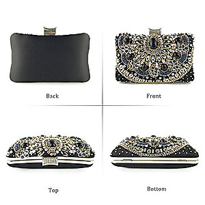 Lanpet Women Clutches Crystal Rhinestone Evening Handbag Chain Strap Shoulder Bag