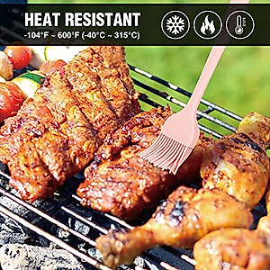 HAUSHOF Silicone Basting Pastry Brush, Heat Resistant Pastry Brush Set, One-Piece Design, Perfect for Baking, Grilling, Spreading Oil, Butter, BBQ Sauce, or Marinade, Dishwasher Safe