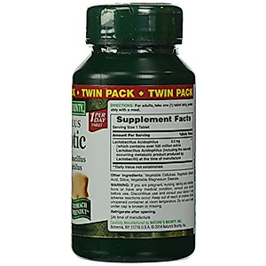 Nature's Bounty Probiotic Acidophilus Tablet, 100 Count (Pack of 2)
