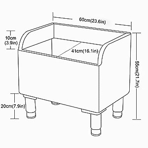 Free Standing Utility Sink Mop Service Basin Wash Station, Heavy Duty Stainless Steel Commercial Floor Mop Sink for Kitchen Restaurant Business