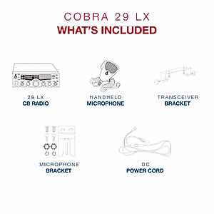 Cobra 29LX AM Professional CB Radio - Emergency Radio, Travel Essentials, NOAA Weather Channels and Emergency Alert System, Selectable 4-Color LCD, Auto-Scan and Radio Check, Black