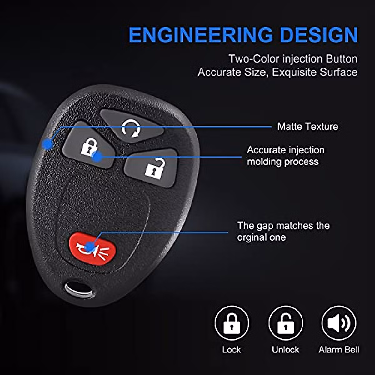 Pilida Key Fob Keyless Entry Remote: Keyless Control Clicker Compatible with Chevy SilveradoTraverse Equinox Avalanche GMC Sierra Pontiac Torrent Saturn Outlook Vue Replacement of OUC60270 OUC60221