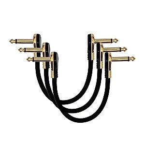 N / A Guitar Patch Cables Right Angle 6 Inch - Pedal, Effects, Patch, Instrument Cable Guitar Patch Cable 1/4 Inch Right Angle PVC for Instrument Jumper Cable 3 Pcs
