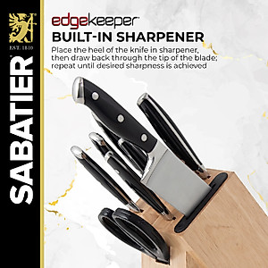 Sabatier Forged Triple Rivet Knife Block Set, 16-Piece, Black