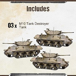Wargames Delivered Bolt Action Tank War Miniatures - US Army M10 Tank Destroyer Platoon, World War 2 Miniatures, Bolt Action US Tank Model 28mm Scale Miniature War Game by Warlord Games