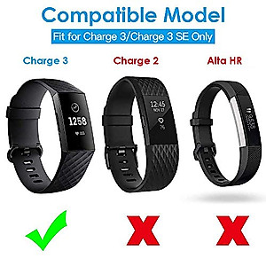 CAVN 2 Pack Charger Cable Compatible with Fitbit Charge 3, Replacement USB Charging Cable Cord Clip Dock Accessories Adapter for Charge 3 / Charge SE Smartwatch 2018