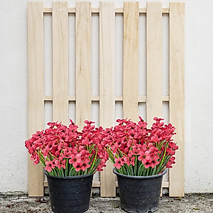 URSTOUD 6 Bundles Artificial Orchid Flowers, Fake Artificial Greenery UV Resistant No Fade Faux Plastic Flowers for Wedding Bridal Bouquet Indoor Outdoor Home Garden Kitchen Office Table Vase(Fuchsia)