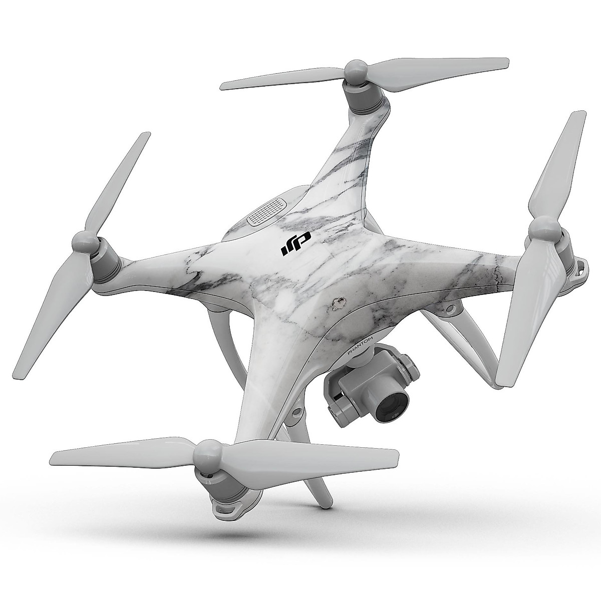 Design Skinz Design Skinz White & Grey Marble Surface V3 Full-Body Wrap Decal Skin-Kit Compatible with The Drone DJI Phantom 3/Phantom 3 Pro