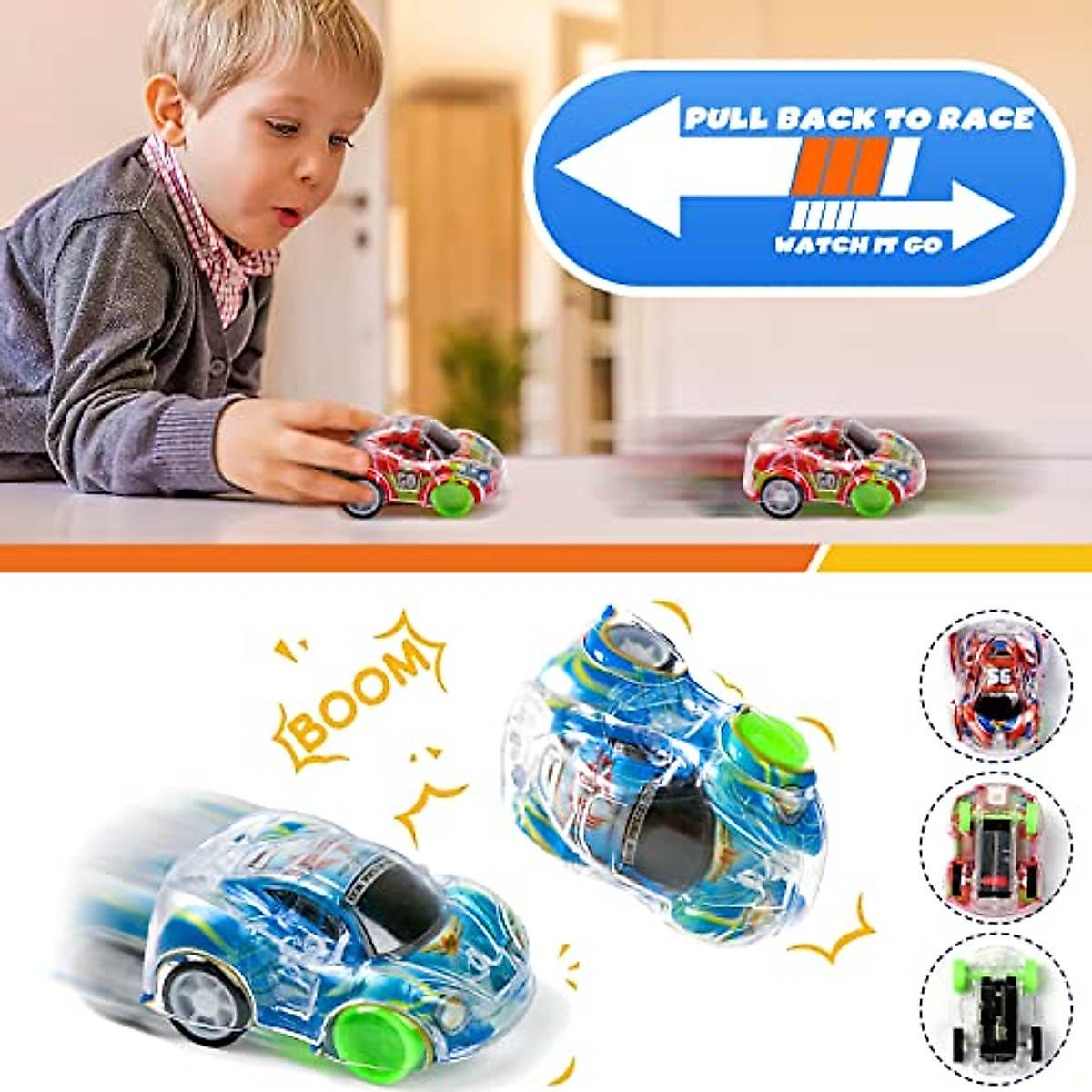 Buauty 50 Pcs Toy Cars Mini Pull Back Cars, Party Favors for Kids, Small Racing Car Carnival Prizes Classroom Rewards, Pinata Stocking Goodie Bag Stuffers Birthday Toys for Girls Boys Toddler
