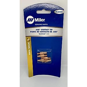 Miller Contact Tip, 0.035 M5 by 0.8mm Thread (Pkg of 10) 186406 use with Miller Spoolmate and Hobart spoolguns
