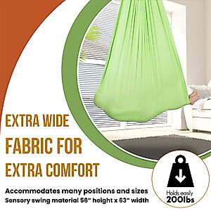 Friendly Cuddle Indoor Swing for Kids – Indoor Sensory Swing, or Outdoor, + 360° Swivel Calming Compression Therapy Swing Hammock for Kids & Adults with All Hardware – Sensory-Motor Toys & Gifts