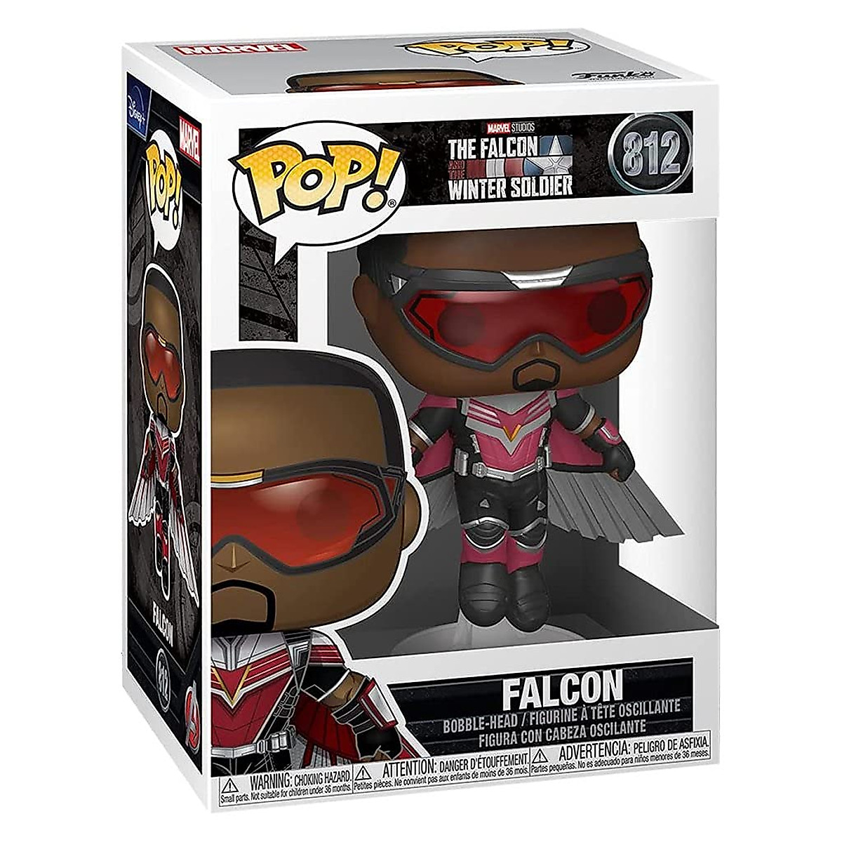 POP Marvel: Falcon and The Winter Soldier - Falcon (Flying) Funko Pop! Vinyl Figure (Bundled with Compatible Pop Box Protector Case) Multicolor 3.75 inches