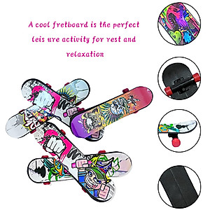 RONGYI Finger Skateboard Set, 20 Pieces Finger Skateboard Professional Mini Fingerboards Skatepark Game Keychain Decoration for Skateboard Lovers Gifts for Children, One Sided Pattern