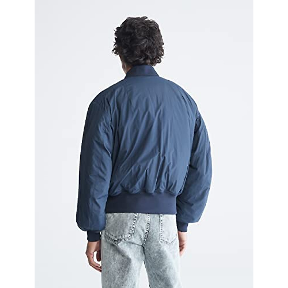 Calvin Klein Men's Matte Logo Zip Bomber Jacket