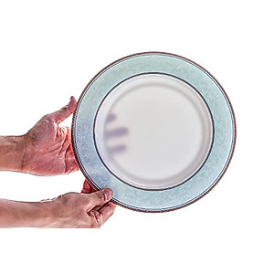 Fine Bone China Dinnerware Set,WPSLNWO 16 Pcs Classic Relief Pattern Gilt Edged High Grade Porcelain Tableware Sets For 4 People with Gift Box Packaging