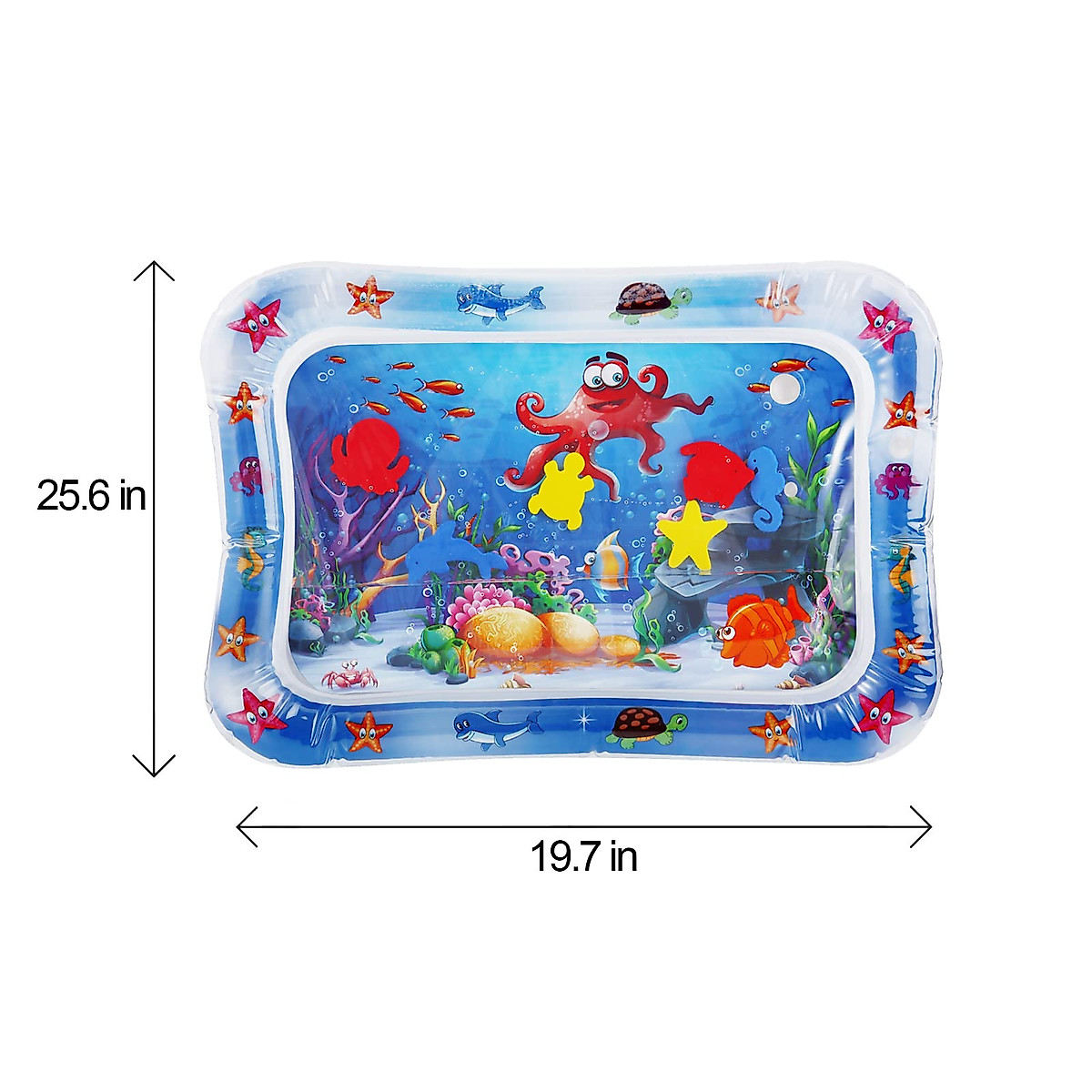 PandaEar Water Play Mat for Babies Floor, Water Tummy Time Mat, Water Pad Baby Sensory Mat, Inflatable Baby Tummy Time Water Mat for Girl Boy, Kids Infants Newborn Tummy Time Toys 0 3 6 12 Months